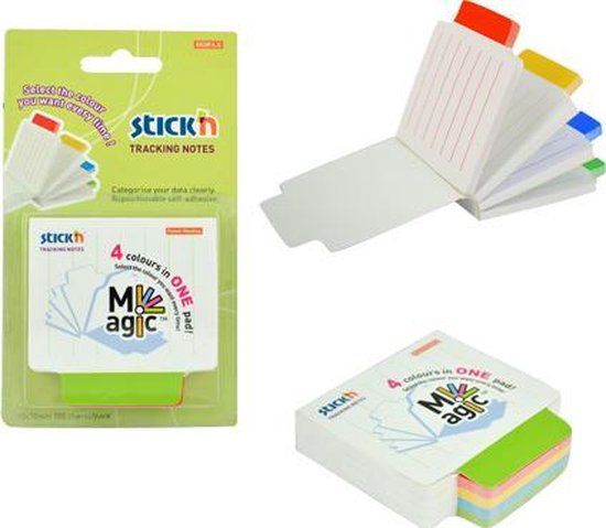 Stick'n Bladwijzers - Bookmark - sticky notes - 70x70mm - Gelinieerd ...