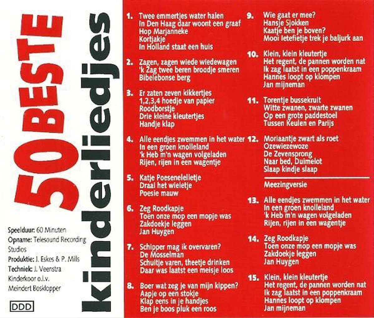 50 Beste kinderliedjes, Kinderkoor | CD (album) | Muziek | bol