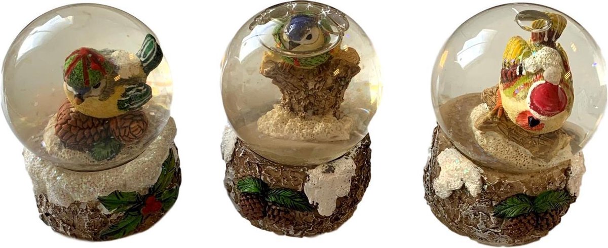 Kerstbol met glitters - Vogel - Assorti | bol.com