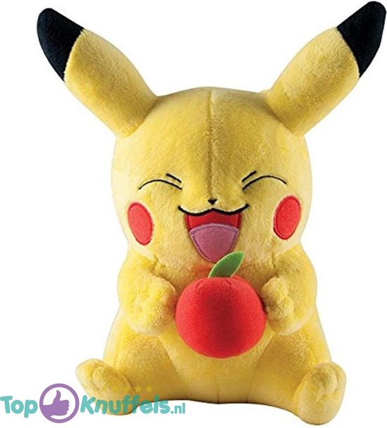 Pokemon Pikachu met appeltje pluche knuffel 30 cm | Pokemon Plush TOMY ...