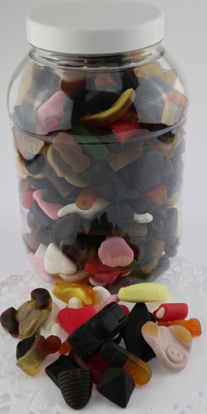 Pot met 2kg gemengde drop-winegum | bol