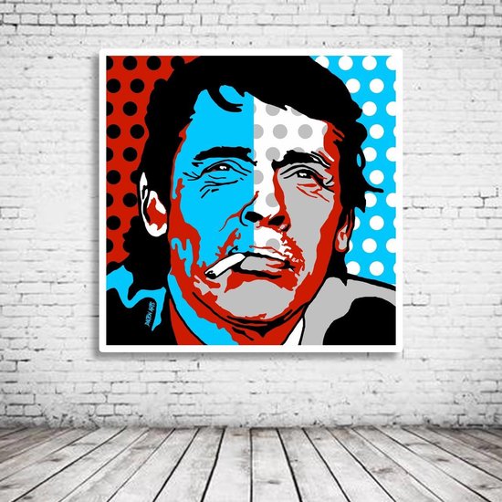 Pop Art Jacques Brel Poster encadré - 95 x 95 cm Papier photo Mat 180 ...