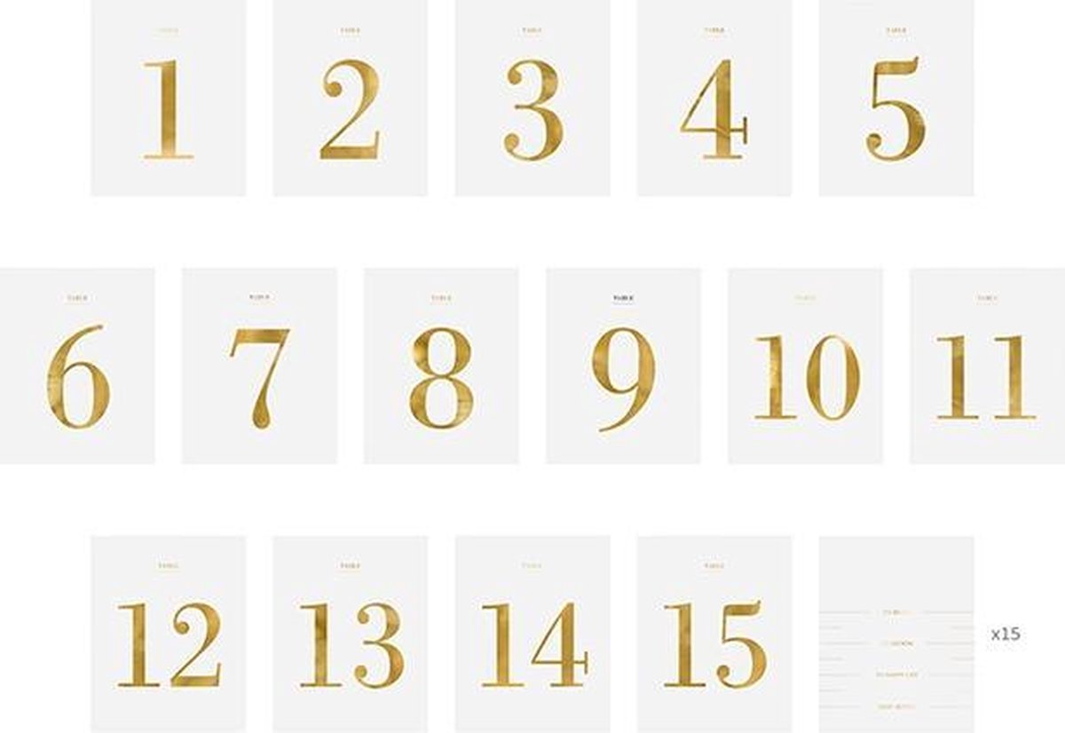 Tafel Nummers kaart 1-15 | bol