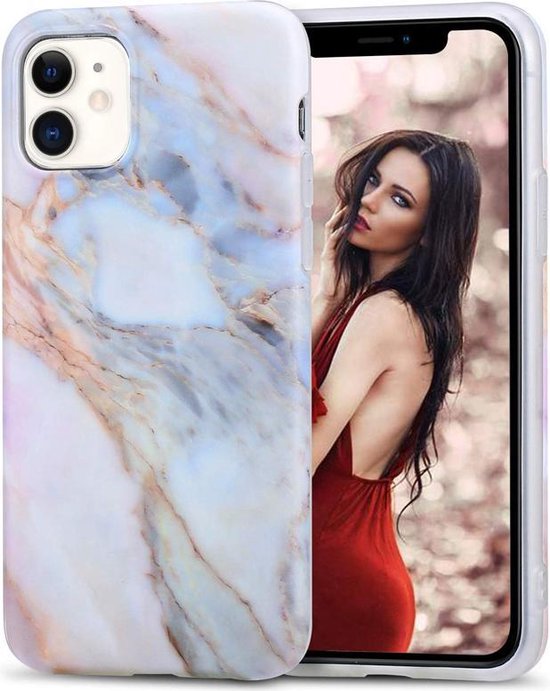 Marmerprint Telefoonhoesje Geschikt Voor Apple Iphone 12 Pro Max Hoesje