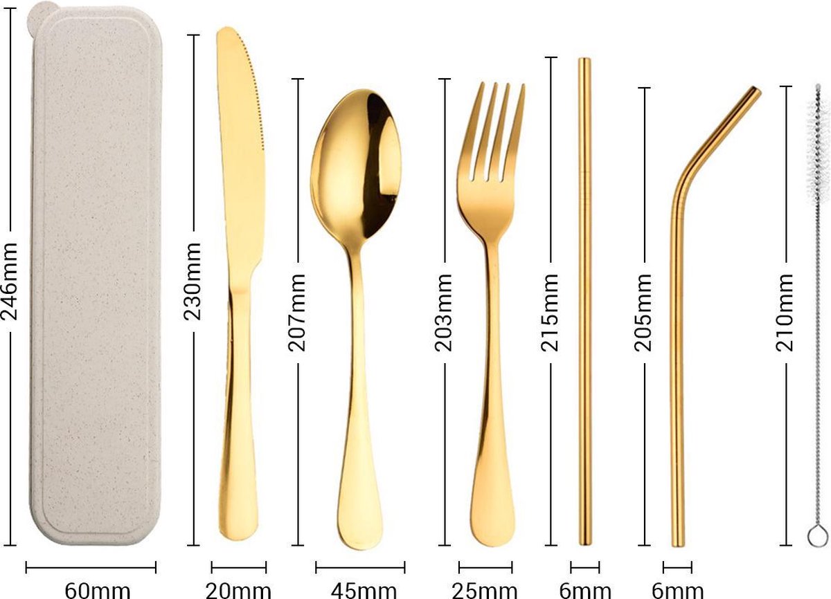 Reisbestek met plastic doosje – Meeneem bestek rvs - Reisbestek ...