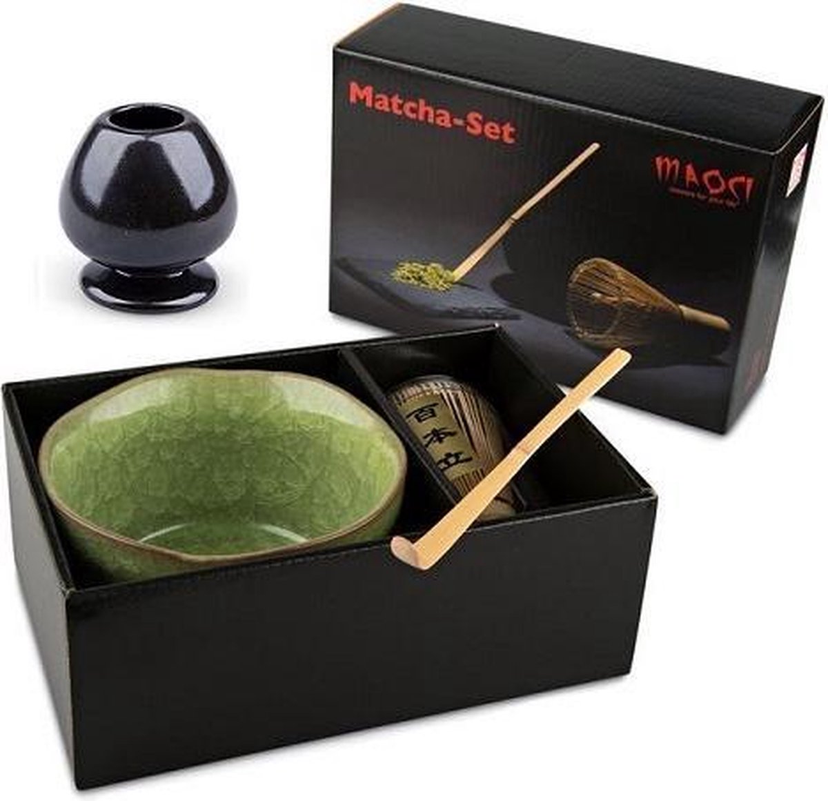 Matcha set inclusief handgemaakte matcha kom, Bamboe matcha klopper ...