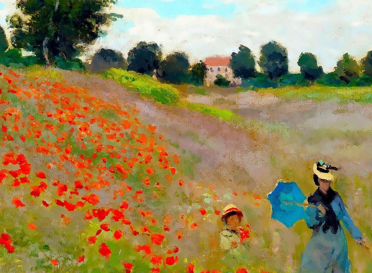 Champ De Toile Aux Coquelicots Claude Monet 70x50cm