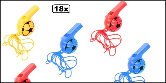 18x Fluitje 25 cm met koord assortie kleuren - feest verjaardag fluit ...
