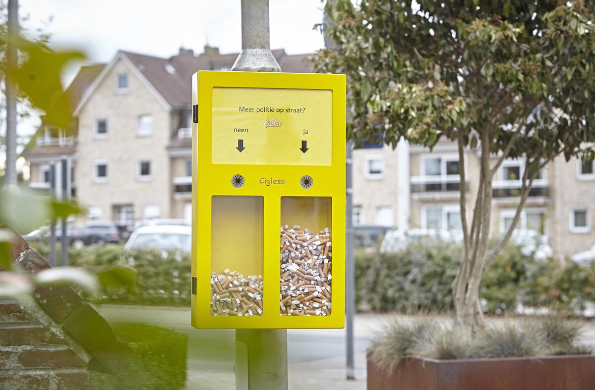 Cigless voting bin - buitenasbak - stem asbak - buiten asbak - poll ...