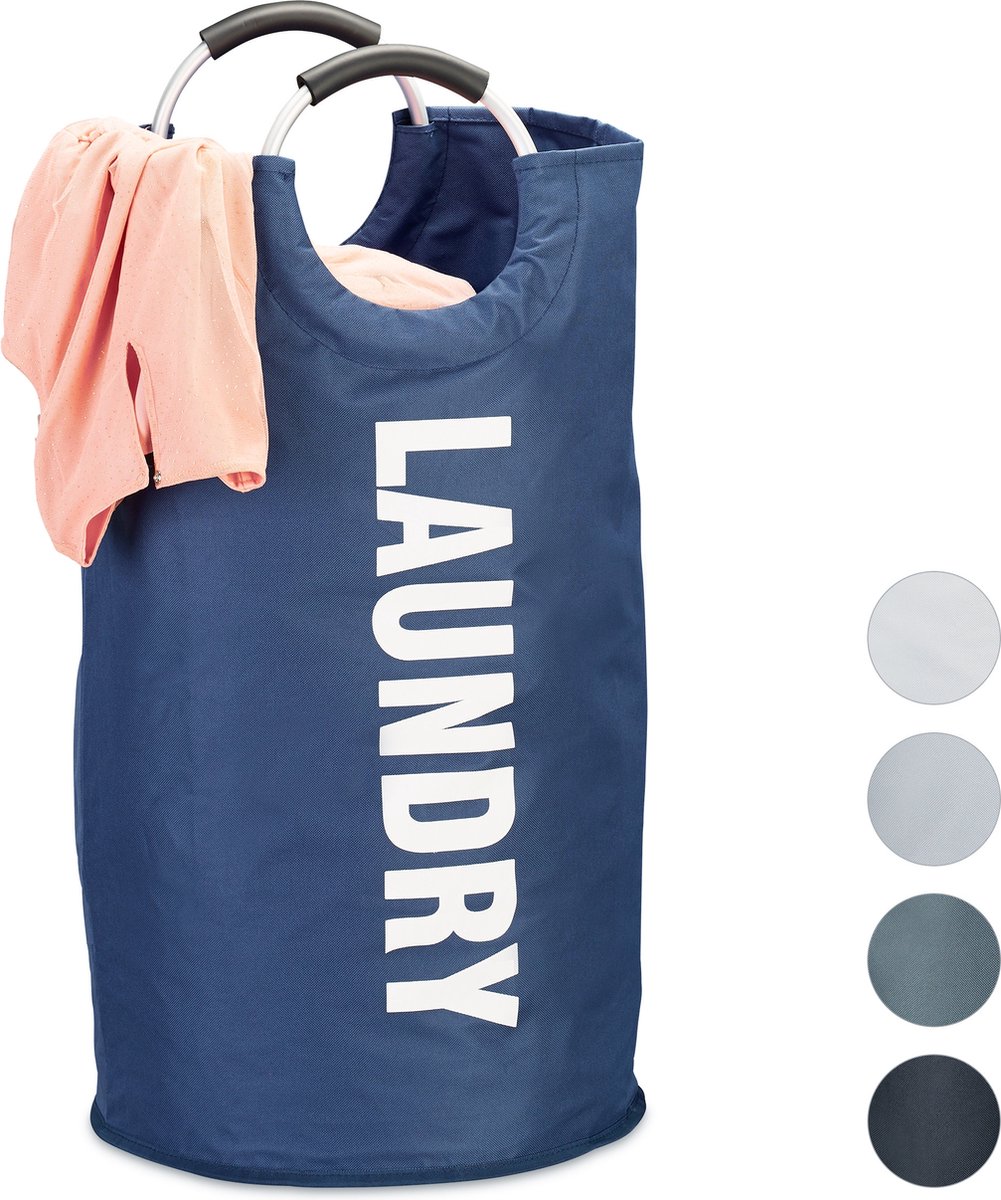 Relaxdays vouwbare wasmand met hengsel - 60 liter - waszak vouwbaar ...