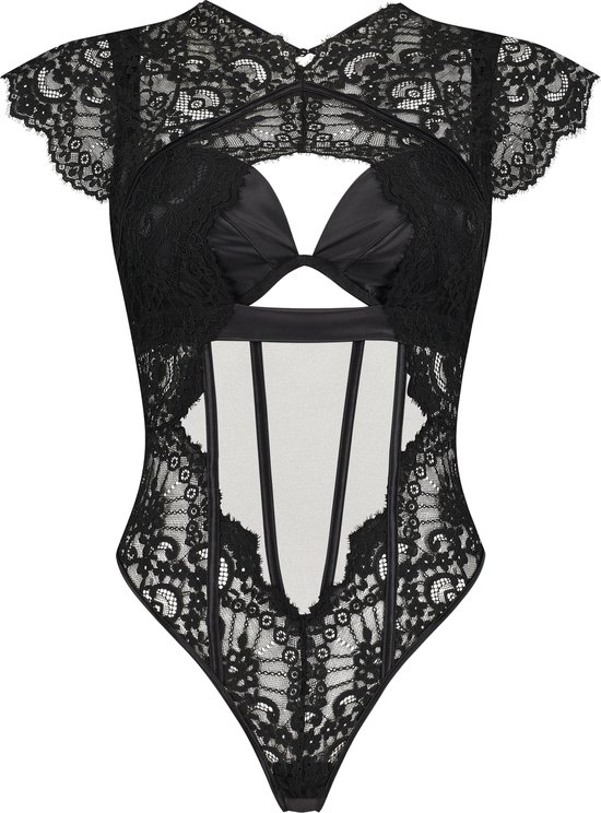 Hunkemöller Dames Lingerie Body Morgan - Zwart - maat B75 | bol
