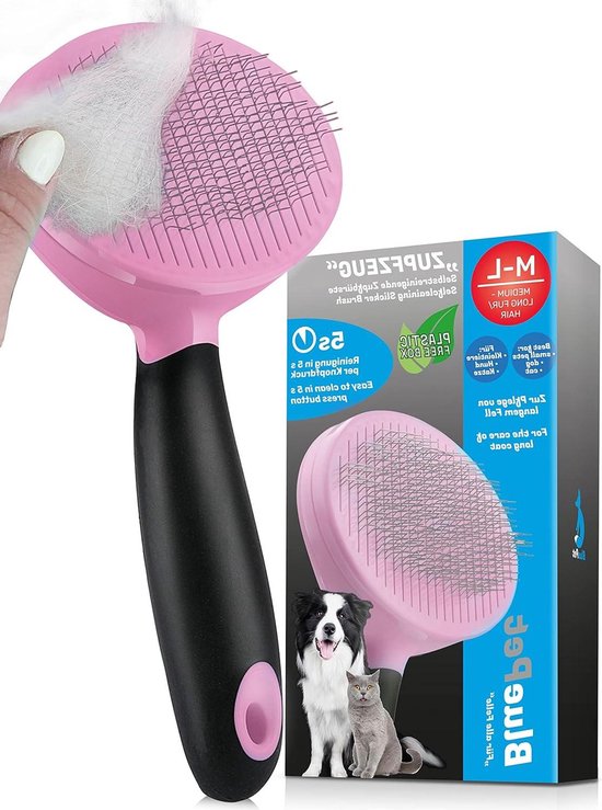 Hondenborstel Vachtverzorgingsborstel Zelfreinigend Trekborstel ...