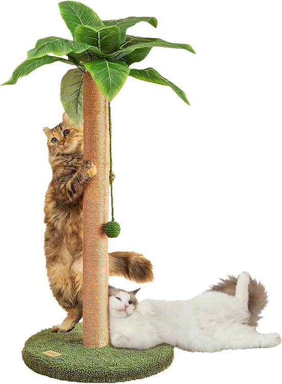 83cm Schattige Kat Krabpaal met Sisaltouw - Binnenkatten Palm Krabber ...