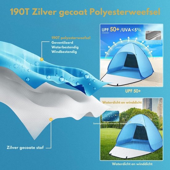 Strandtent uv Bescherming - Strandtent Baby Pop Up Met Dubbele Rits ...