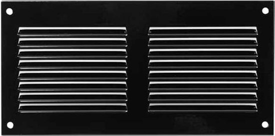 Metalen rooster 200x100mm zwart - MR2010M - RAL9005 | bol