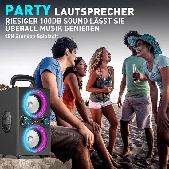 TPBEAT - 80W Bluetooth Luidspreker - Bass Boost - LED Verlichting | bol