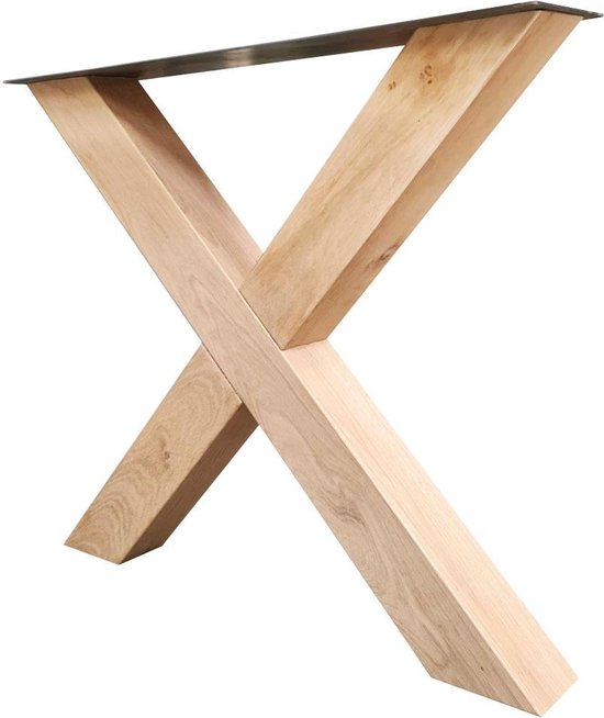 X-poot massief eikenhout 82 bij 10 cm en hoogte 73 cm (10 x 10 cm) | bol