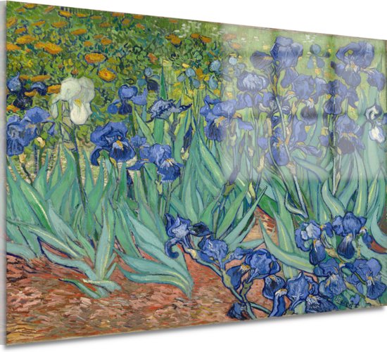 Irissen - Vincent van Gogh glasschilderijen - Irissen glas schilderijen - Schilderij... | bol