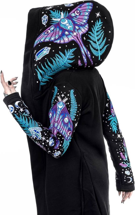 Restyle - Enchanted Forest Lange cardigan - S - Zwart | bol