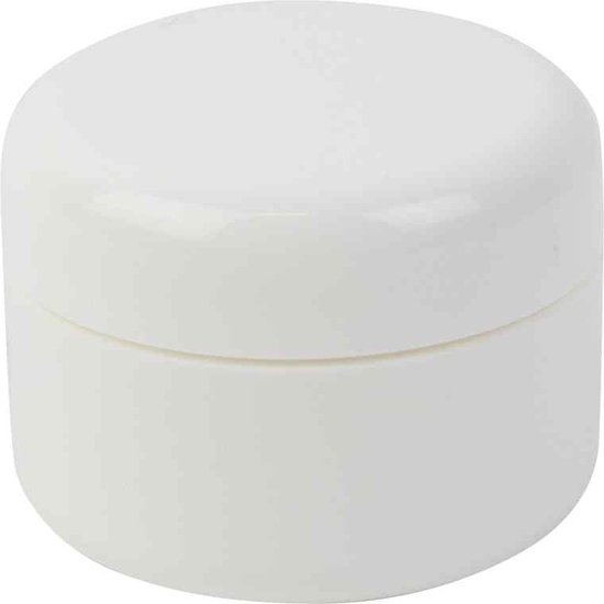Crème pot Wit 15ml, 1 stuk met shive cremepot en schroefdeksel | bol