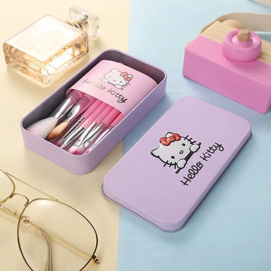 Hello Kitty - 7 Stuks Set Make-Up Borstel - Cosmetica - Opbergpak ...