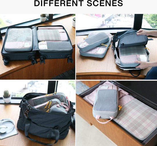 6 Pieces Compressible Cube Packing Covers Set with Laundry Bag for ...