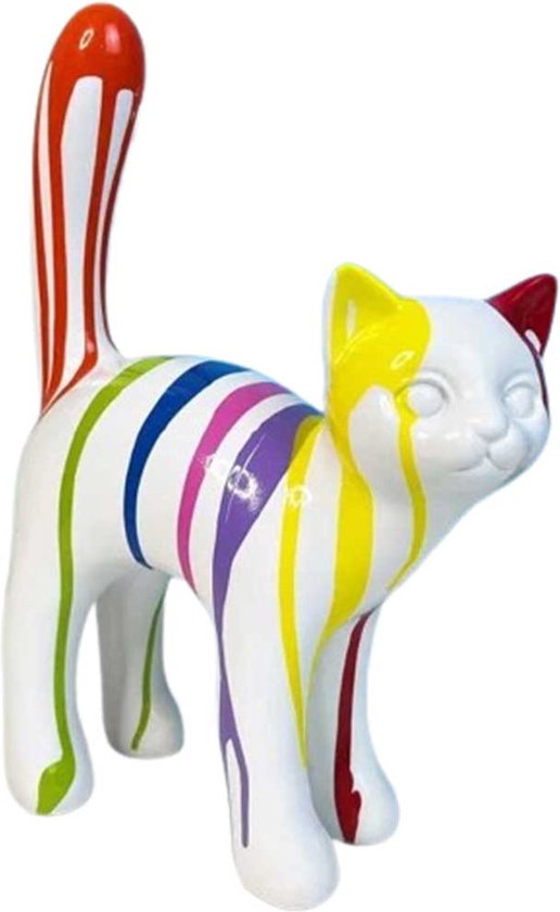 Kat Design Beeld - Katten Standbeeld - Kunstwerk - Kunst - Graffiti ...