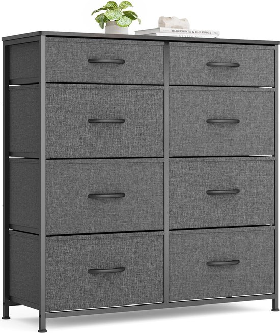 Xbro AP72 stoffen ladekast met 8 laden, ladekast slaapkamer met houten ...