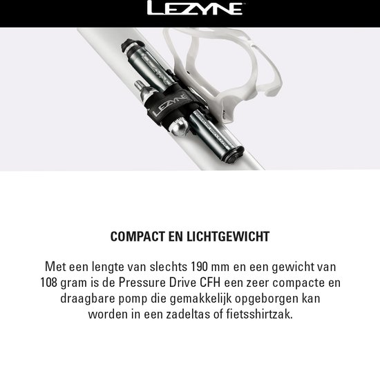 Lezyne Pressure Drive CFH - Handpomp / Co2 Dispenser - Fietspomp - Tot ...