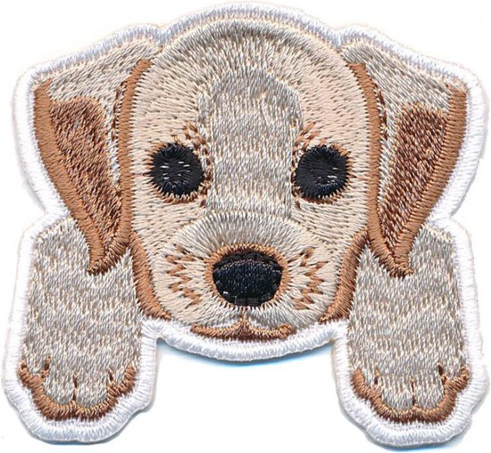 Strijkembleem - Patch - Puppy - Bruin - 6 x 5,5 cm | bol