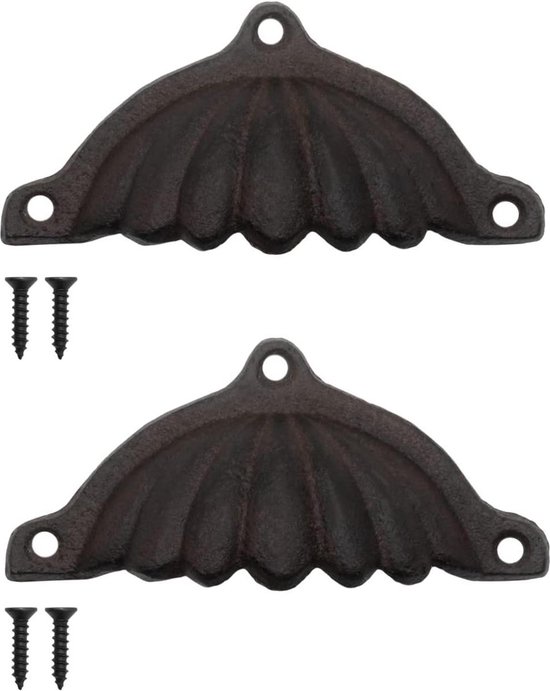 Solid Rustic Shell Drawer Racks - Cast Iron Art Deco Antique Design 105 ...