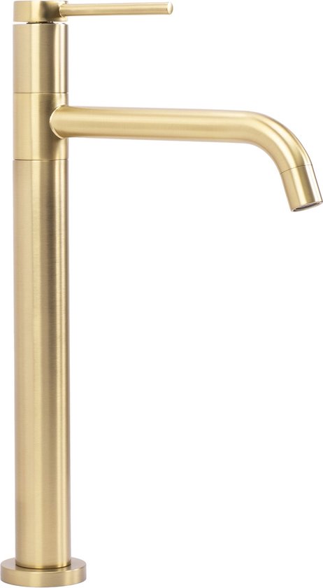 REA High washbasin tap Lugano Gold Brushed | bol