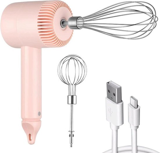 Rechargeable Hand Mixer-3 Speeds-USB Rechargeable-Portable Electric ...