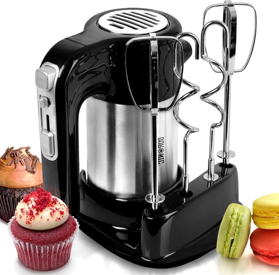 Hand Mixer 300 W 5 Speeds - Incl. 2 Beaters and Dough Hooks - Turbo ...