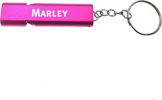 Sleutelhanger - Fluit - Met Naam - Marley - Roze - Veiligheid | bol