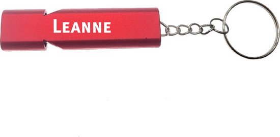 Sleutelhanger - Fluit - Met Naam - Leanne - Rood - Veiligheid | bol