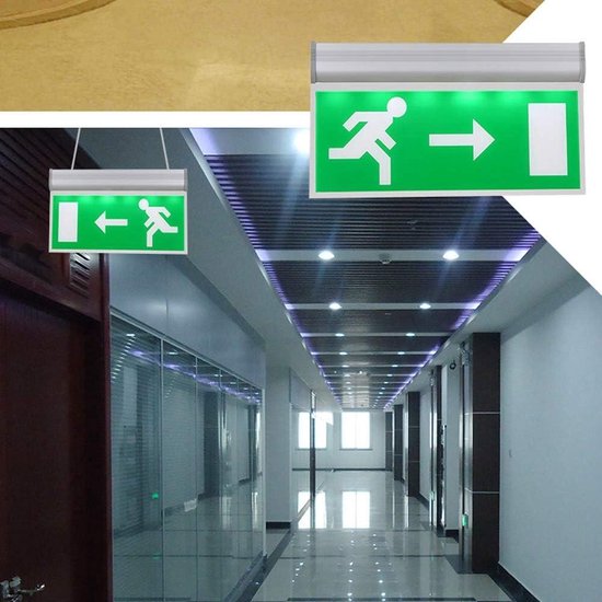 Combo Exit Sign Emergency Lighting - High Bright LED Light Source ...