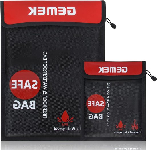 Brandwerende documententas set - 38 x 28 cm & 23 x 18 cm - Siliconen ...