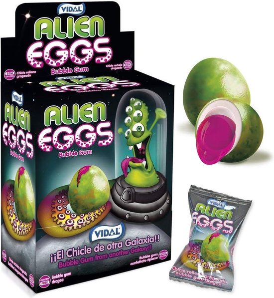 Vidal Alien Eggs Bubble Gum 5 g - display 200 stuks - uitdeel ...