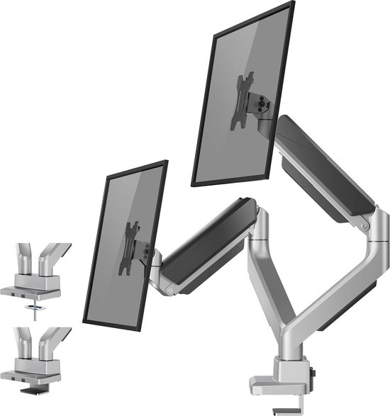 Ultra-brede 17-35 inch PC-monitorstandaard met 2 schermen - Gasveerarm ...