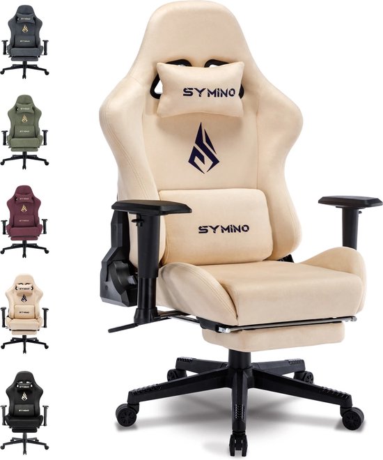 Bramboo - Gaming chair - Gamingstoel - Bureaustoel - Ergonomisch - Wit ...