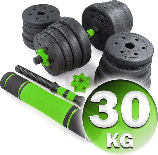 Verstelbare Dumbbell & Barbell Set 30kg - 40kg voor Krachttraining en ...