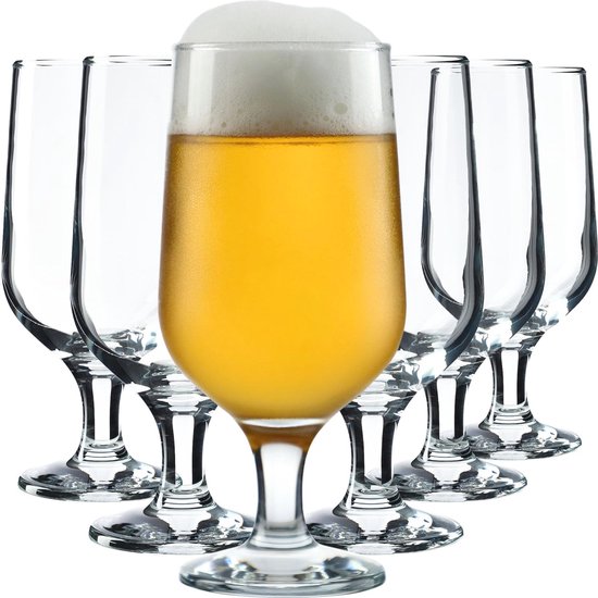 Hoogwaardige Bierglazen Set van 6 - 385ml Biertulp voor Cocktails en Dranken | bol