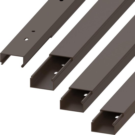 Kabelgoot 30x15 mm PVC bruin met montagegaten - 4 meter lengte | bol