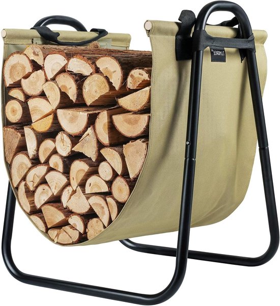 Haardhoutopslag - Houtopberging Houten Open Haard Loghouder Rek met ...