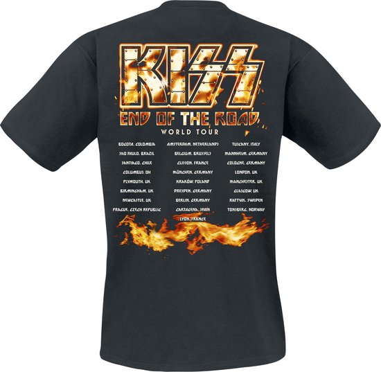 Kiss EOTR Tour 2023 On Fire T-shirt zwart XXL Katoen Heren - Band merch ...