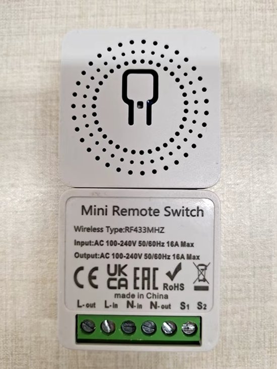Mini Remote Switch - Rf 433Mhz Domotica inbouwschakelaar en Smart Home ...