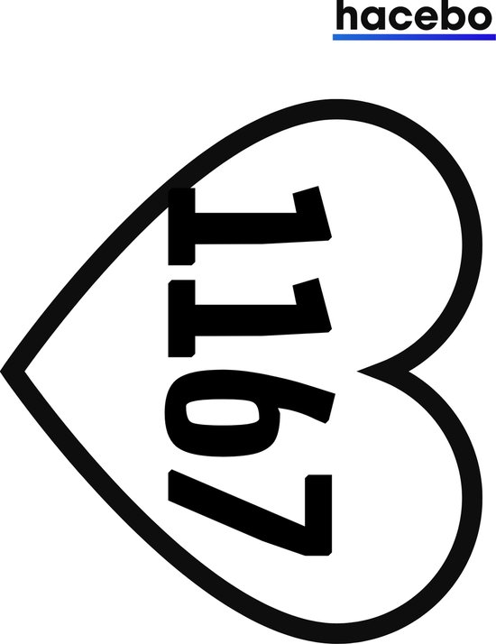 Hart Sticker - 18CM - Container sticker - Cijfer Sticker - 1 Stuks ...