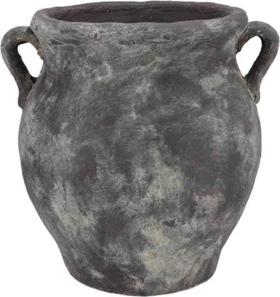 DK Design Bloemenvaas/bloempot kruik model - Gamla - antraciet - 26 x ...