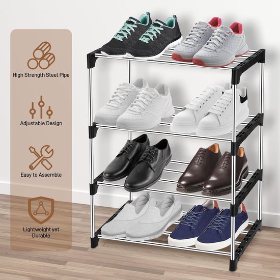 Luvetrex ® Slim en Ruimtebesparend Schoenrek met Verstelbare Hoogte ...